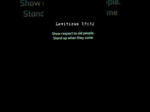 Bible verses for kids - Malachi 3:12 & Leviticus 19:32 | Respecting people, elders, and God