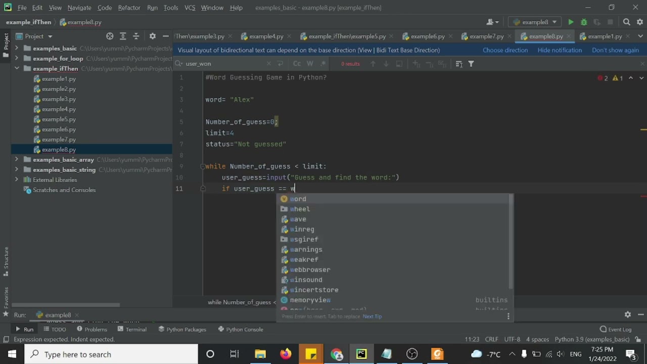 Word Guessing Game in Python! - example 48