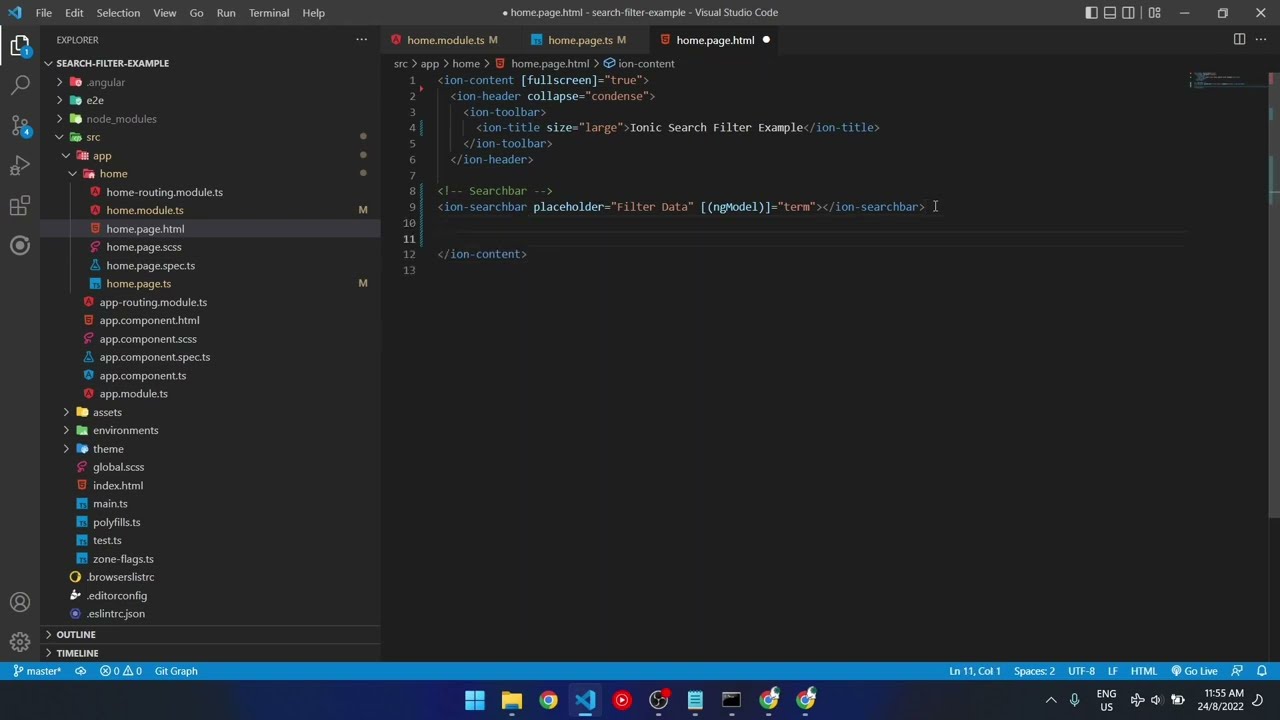 IONIC 6 ANGULAR SEARCH FILTER USING NG2-SEARCH-FILTER PACKAGE TUTORIAL