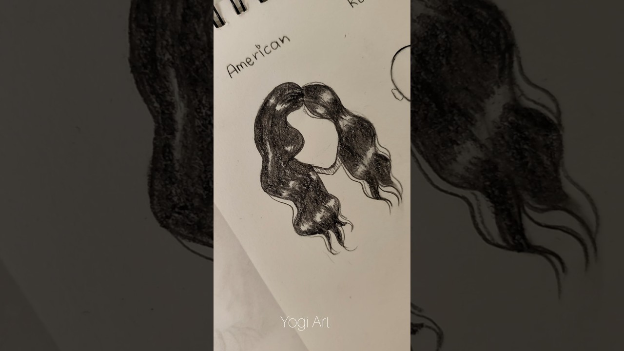 how to draw hairs( American & Korean) #art #tutorial #shorts #fypシ #ytshorts