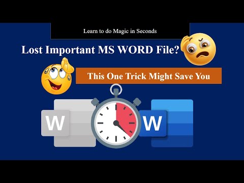 Recover Important Information in Seconds | word training | word tutorial | ms word