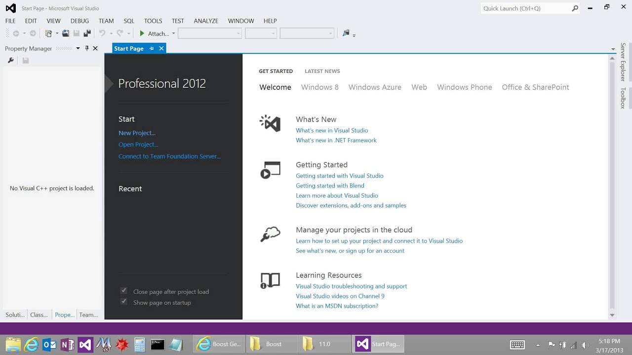 How to set up Boost in Visual Studio 2012 on Windows 8