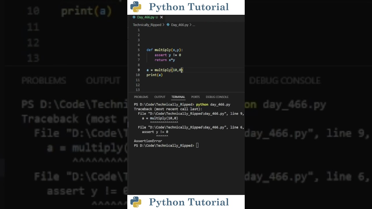 Assertion Errors In Python | Python Tutorial