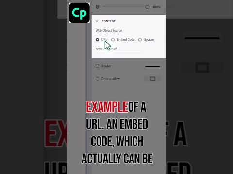 The three types of content you can embed in a #webobject in #AdobeCaptivate 12.5