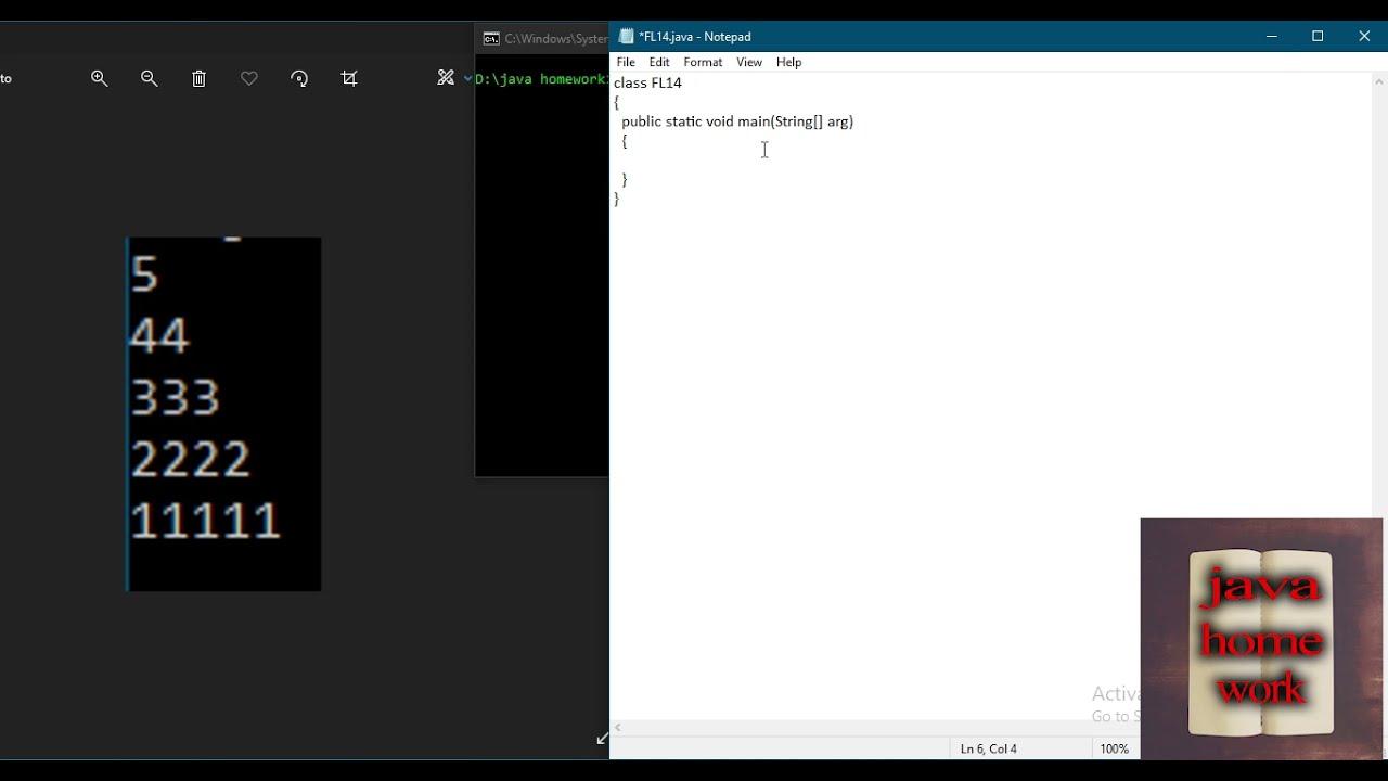 for loop pattern  14 |  java homework