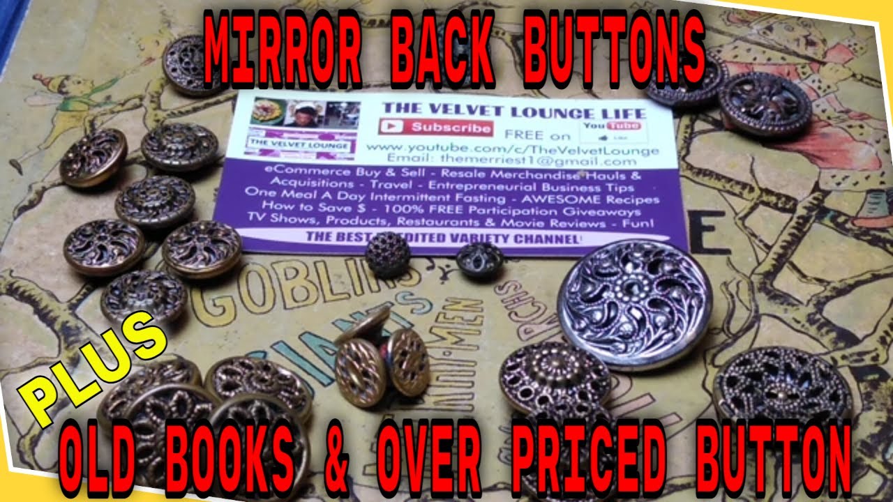 OVERPRICED Vintage Button What Are Antique Mirror Back Button Collection $$$$ DISCONTINUED Book