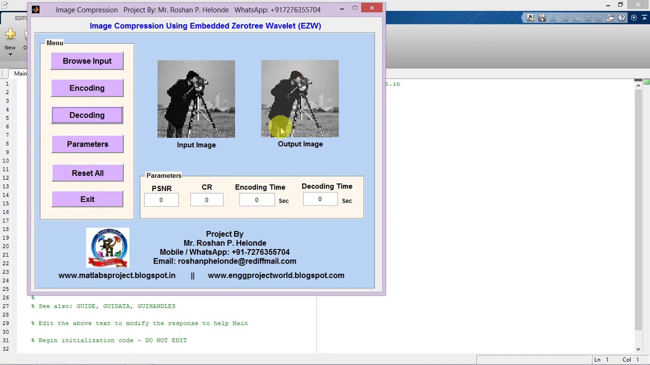 Matlab Code for Image Compression Using Image Processing