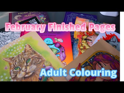 February Finished/Completed Colouring Pages #completedpages #finishedpages