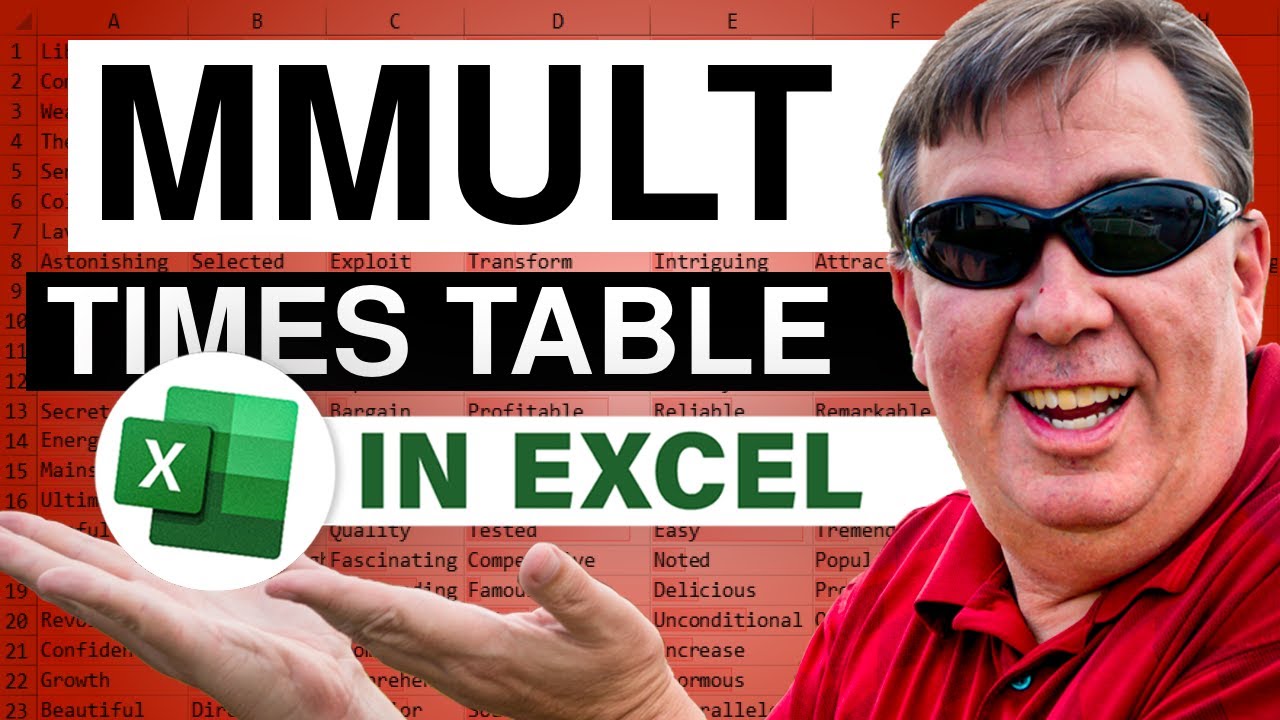 Excel - Multiplication Table with MMULT: Episode 1732