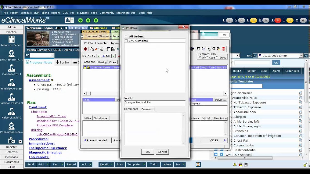Workflows for ordering labs, diagnostic imaging and procedures with eClinicalWorks