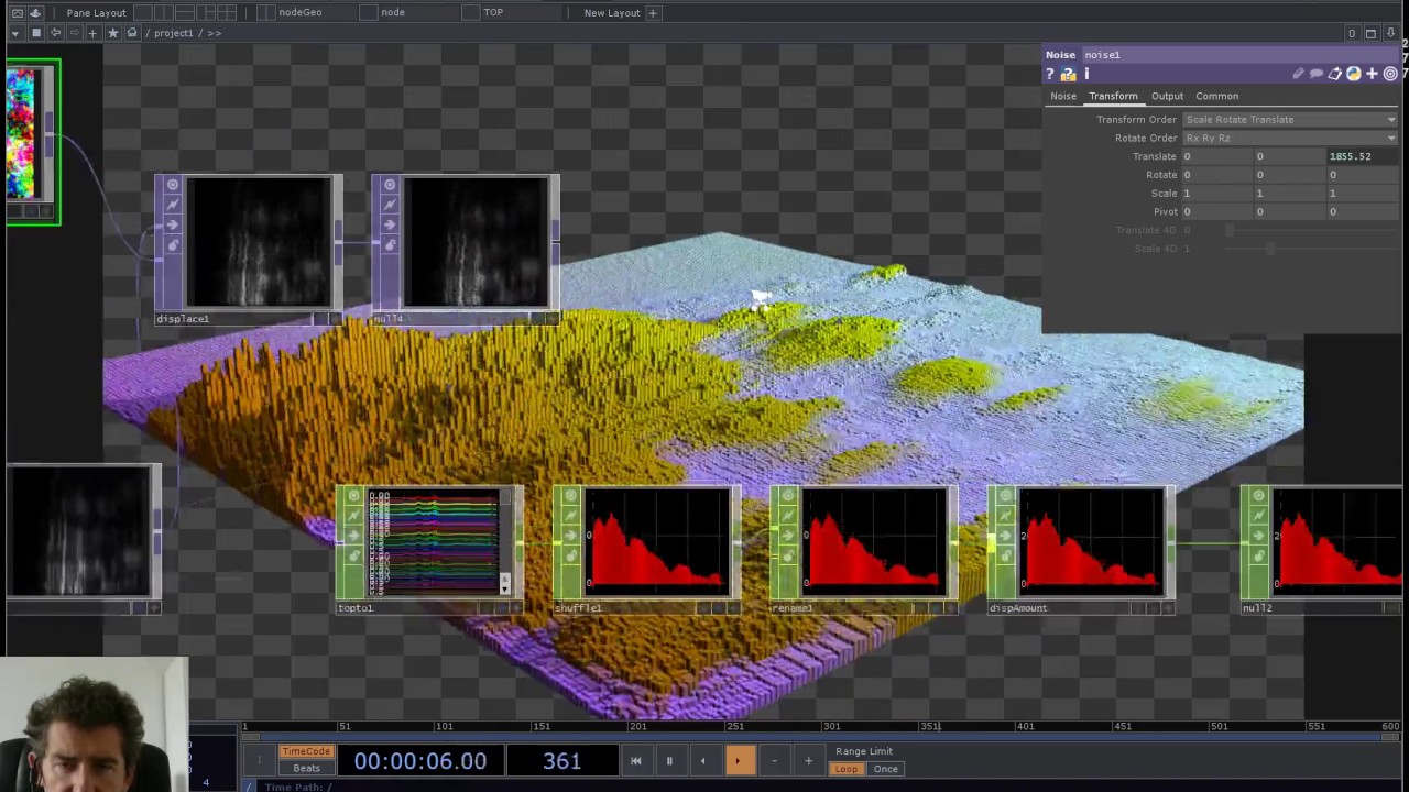 Audio spectrum wave pinboard, TouchDesigner tutorial