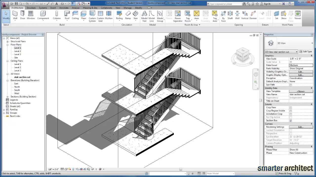 Revit Tutorials: Creating Stair By Component