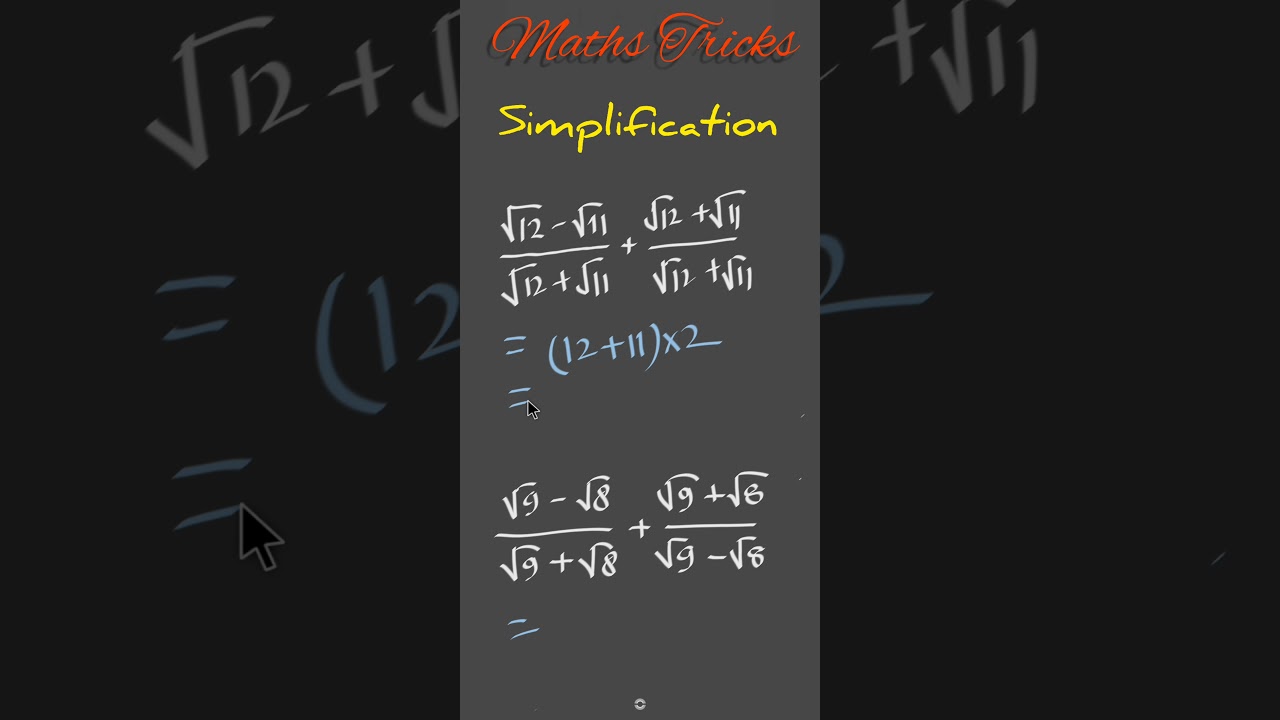 simplification of square root  expressions #shorts #geniustouch