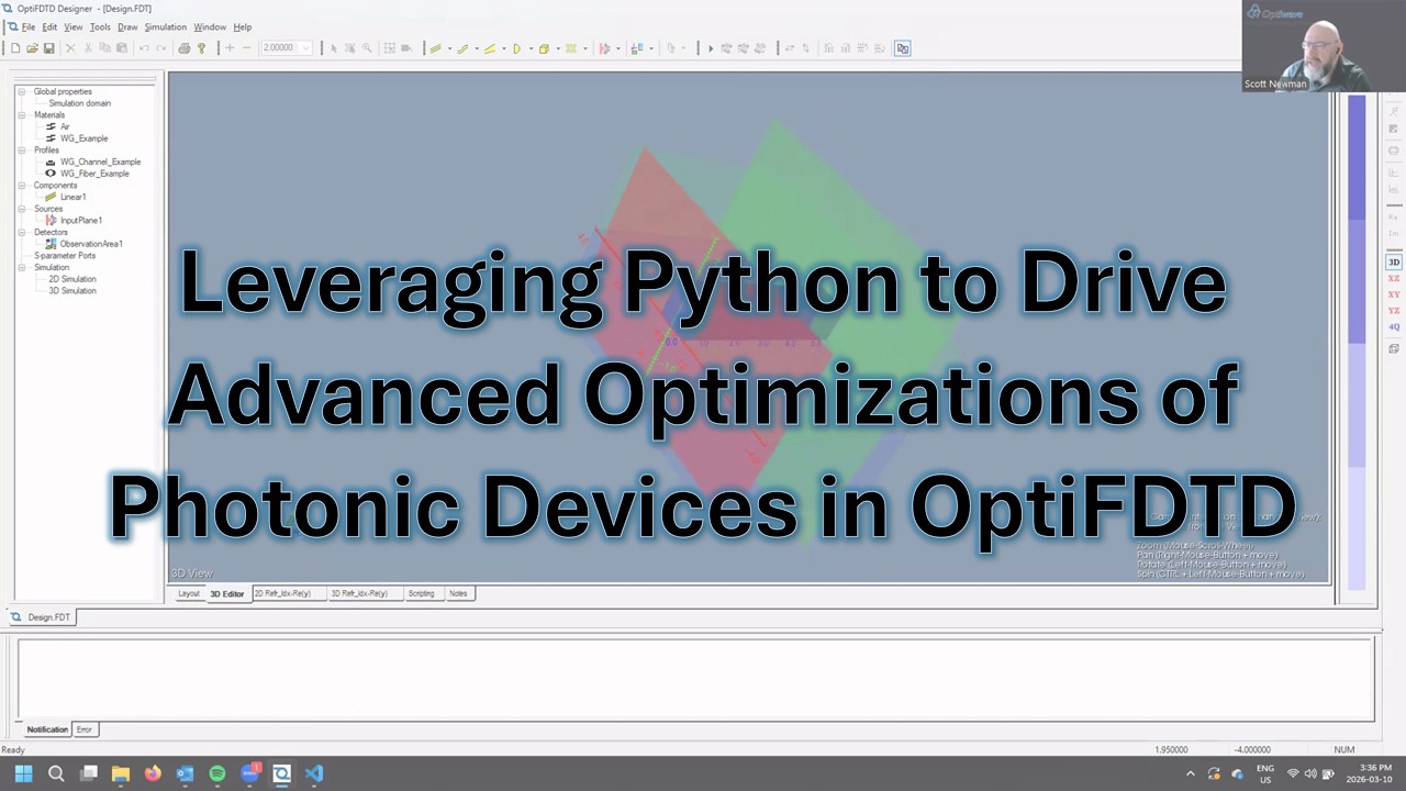Leveraging Python to Drive Advanced Optimizations of Photonic Devices in OptiFDTD