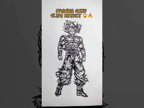 Drawing Goku ultra instinct 😱🔥 #gokuultrainstinct #drawing #art
