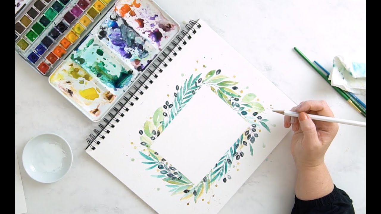 Loose Watercolor Leaves - Fun and Easy Way to Paint a Botanical Frame / Trailer for Skillshare