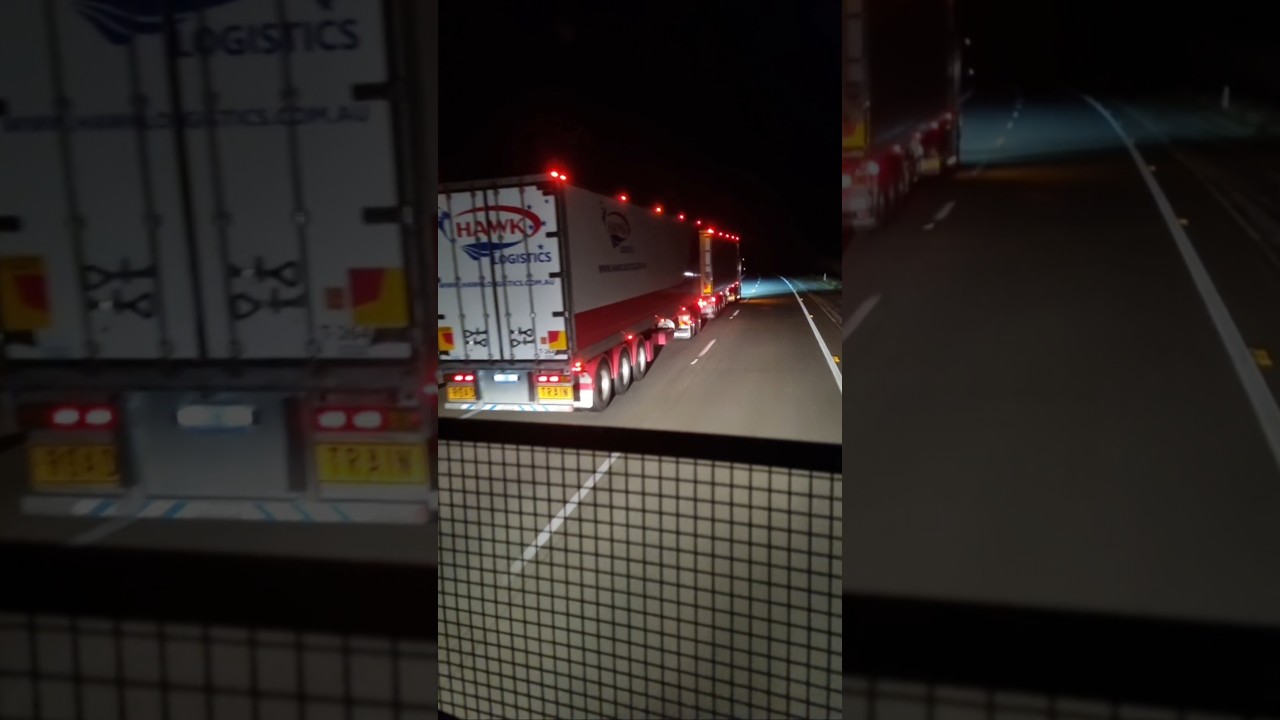 hawk logistics road train a-double on the Hume