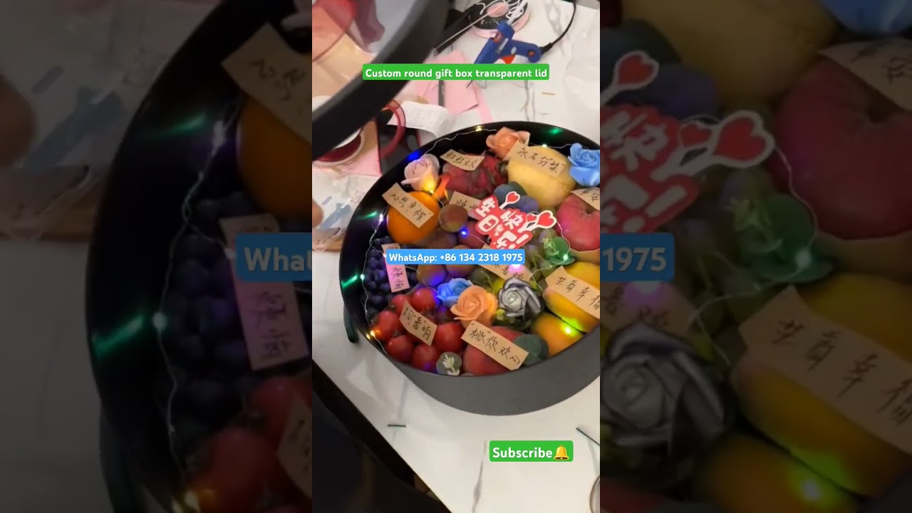 Custom high-end round gift boxes with transparent lid, cardboard gift boxes.#packagingfactory