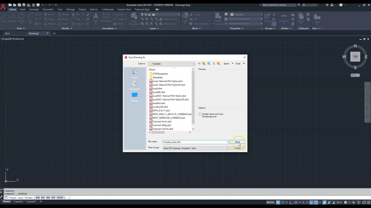 AUTOCAD: MAKING A TEMPLATE