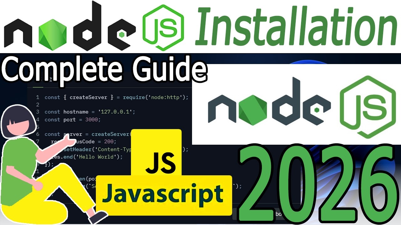 How to Install NodeJS on Windows 10/11 [ 2026 Update ] Node JS and JavaScript Programming Tutorial