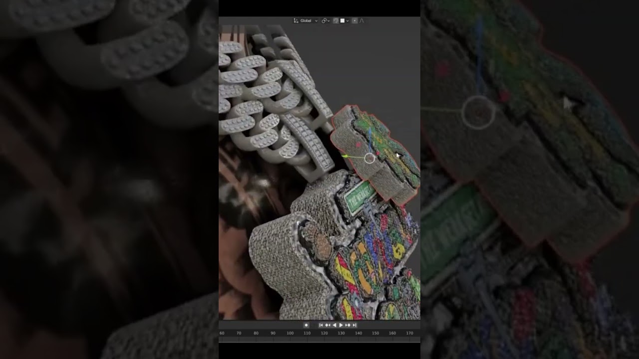 Making A Custom GTA 5 / FiveM Chain Set 🥶🔥😤 #Shorts #GTA5 #GTAV #GTARP #FiveM #blender