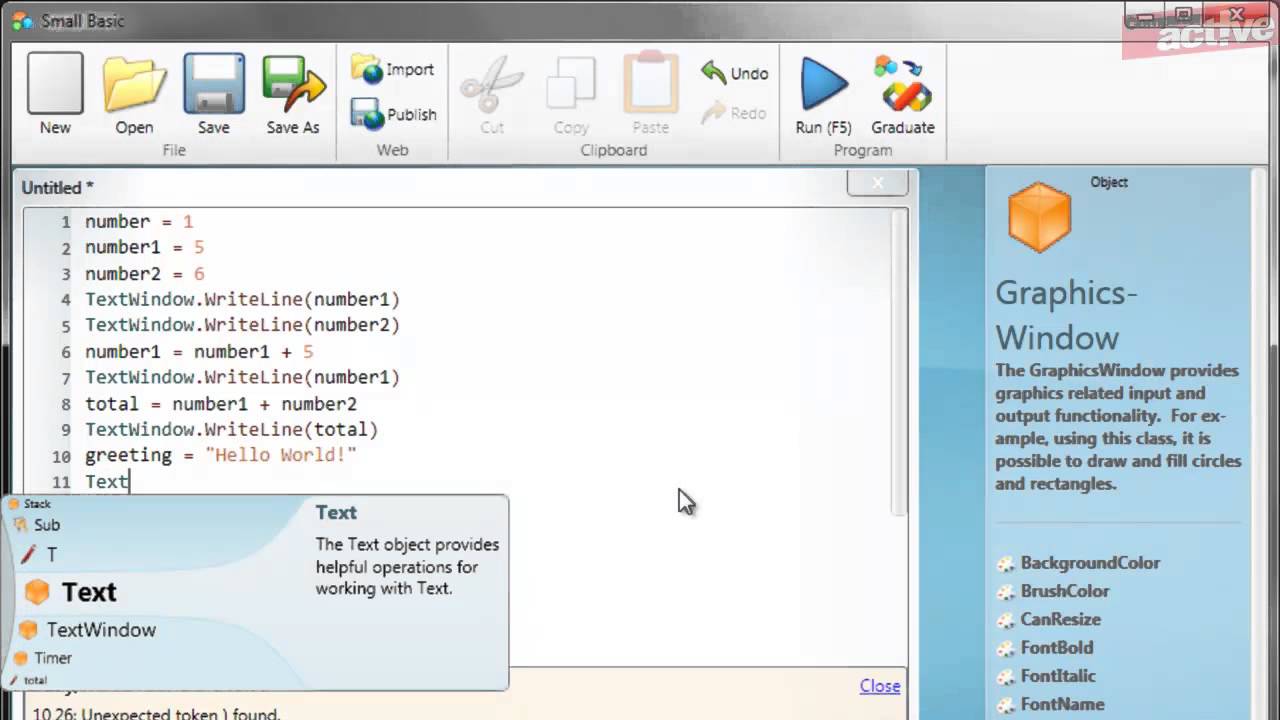Small Basic Guide: 2 Storing information in variables