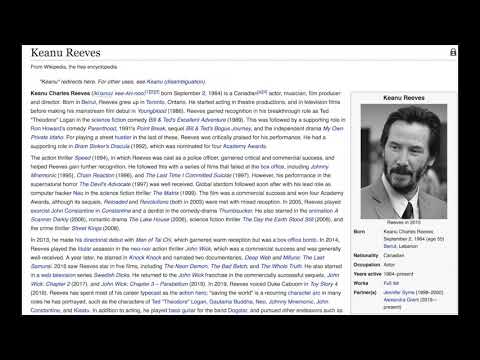 Keanu Reeves Wikipedia has Not accurate information.