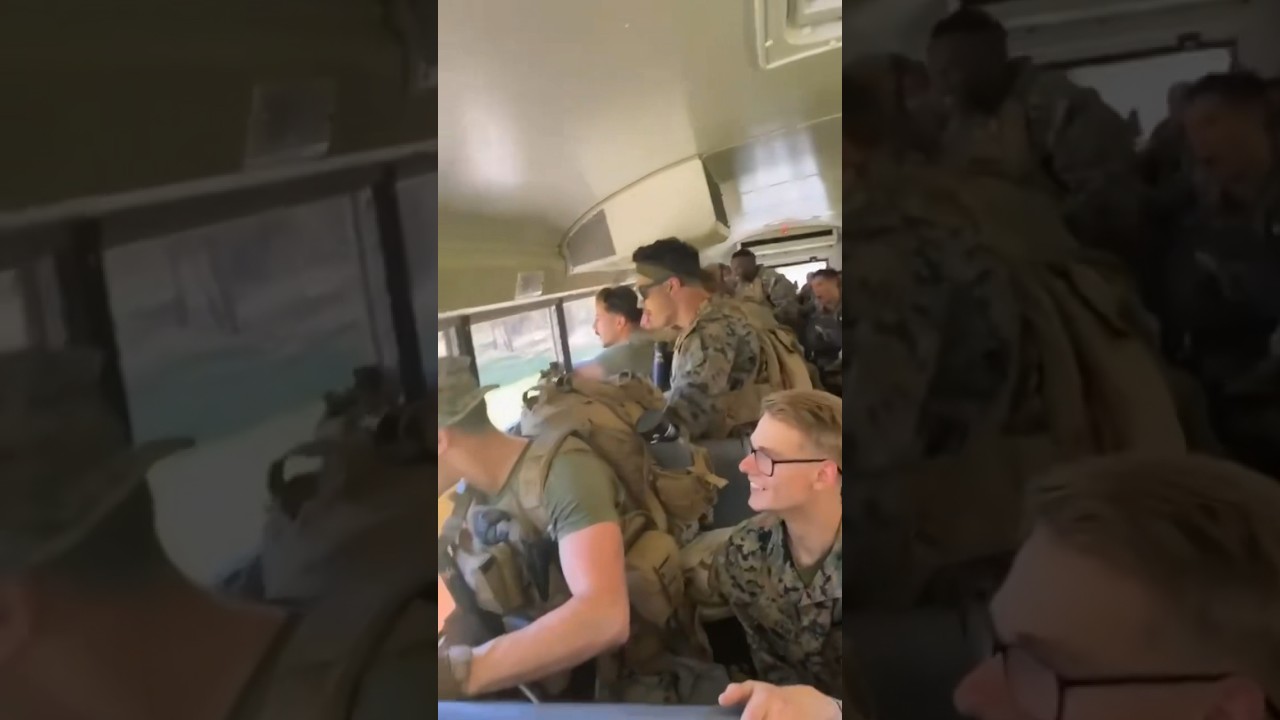 All Marines vs. 1 airman on the bus #shorts