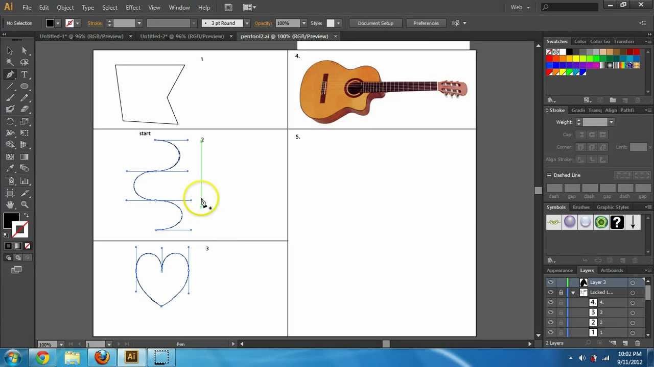 Adobe Illustrator CS6 Basics - Pen Tool Tutorial