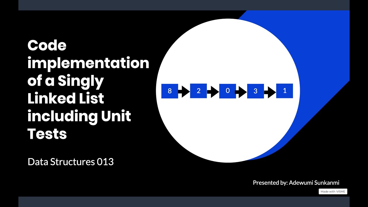 Singly Linked List Code Implementation and Unit Tests