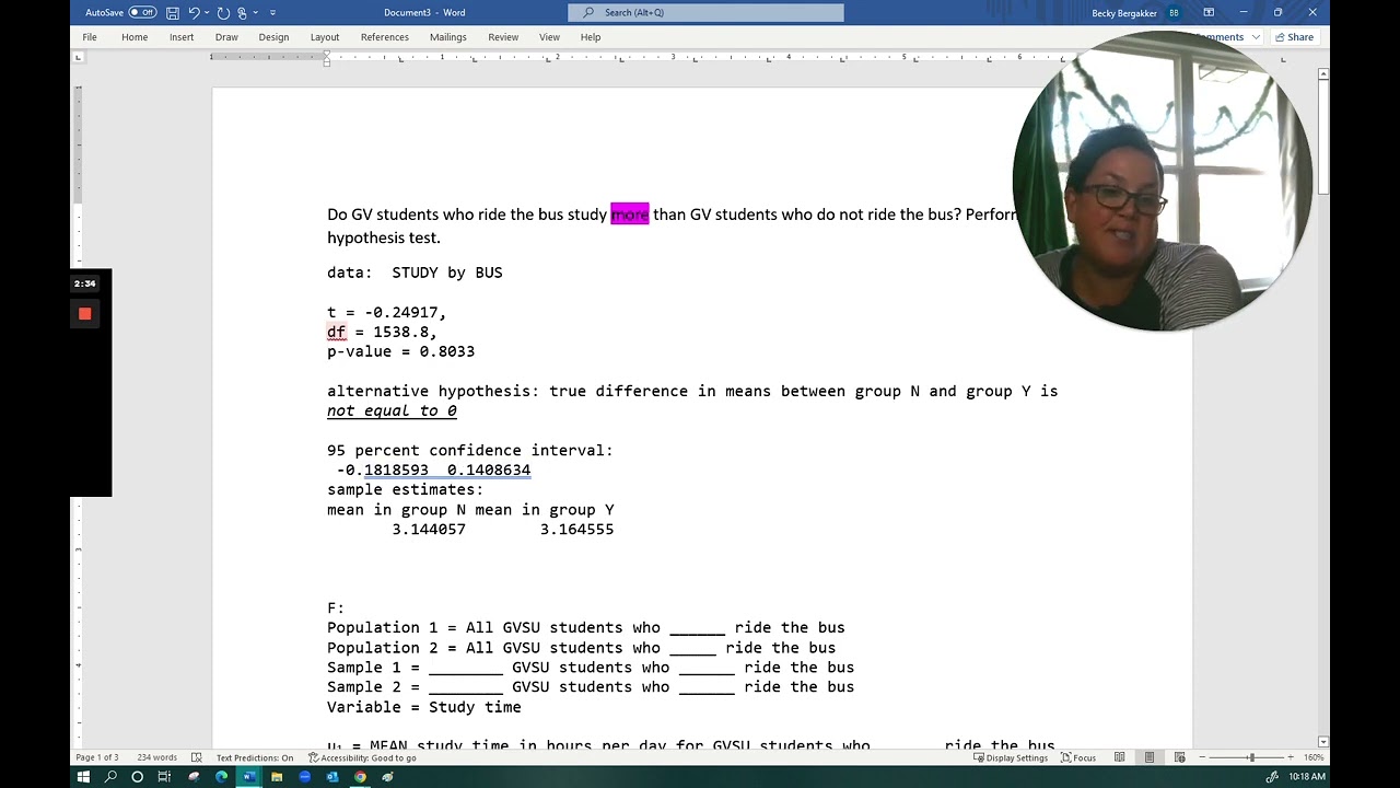 2 Independent T-Test, Example 2, F