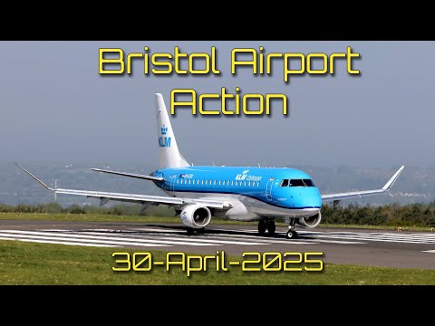 Aircraft action at Bristol Airport many arrivals and departures in lovely weather 30-Apr-2025