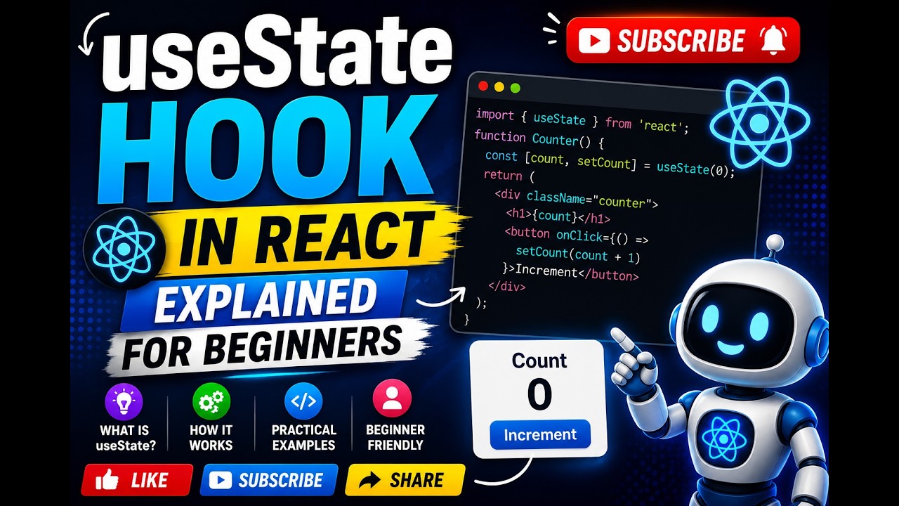 useState Hook in React Explained for Beginners 🔥 | React Hooks Tutorial