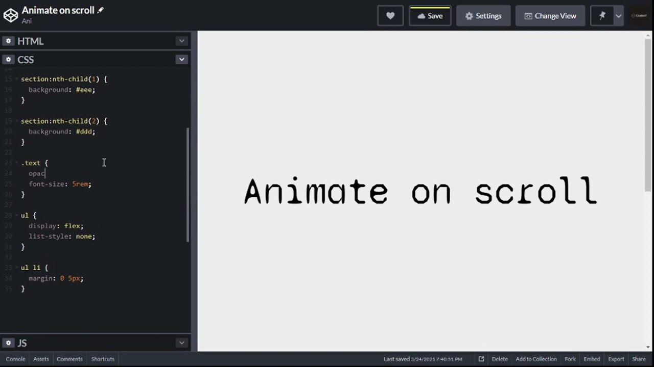 Animate on scroll using pure JavaScript