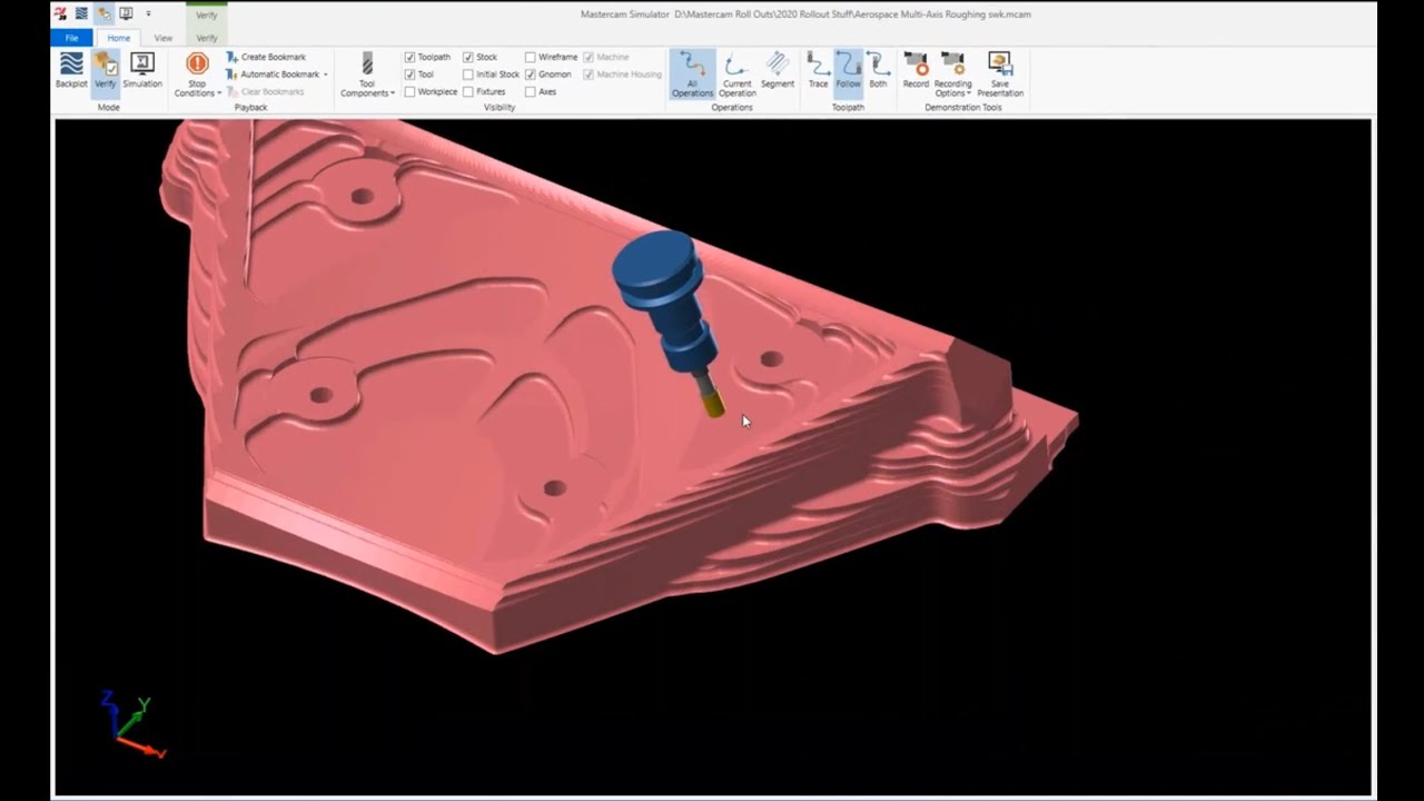 Mastercam MultiAxis Roughing