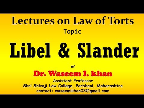 Libel and Slander | Kinds of Defamation.
