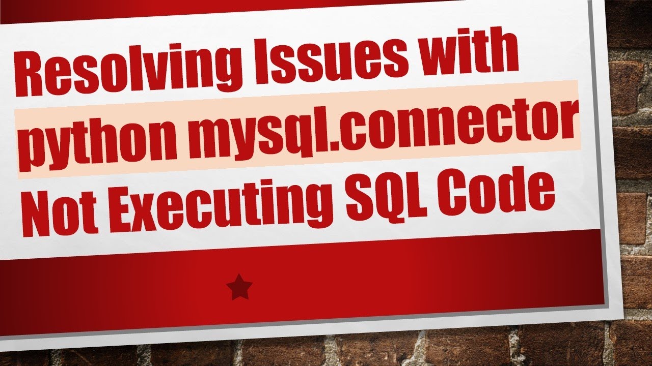 Resolving Issues with python mysql.connector Not Executing SQL Code
