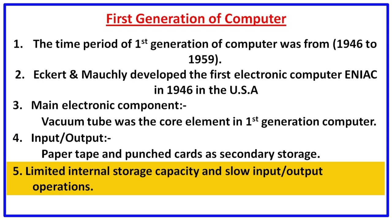 Computer Generation? full Explanation | Computer Fundamental Tutorial for Beginners