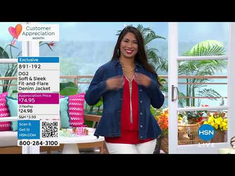 DG2 by Diane Gilman Soft Sleek FitandFlare Denim Jacket