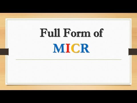 Full Form of MICR || Did You Know?