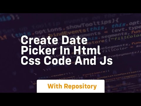 Create date picker in html css code and js
