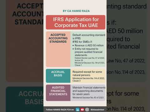 Application of the IFRS under corporate Tax in UAE #uaeinvestments #tax #banks