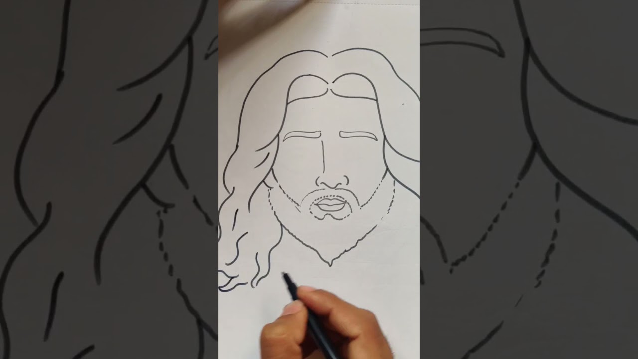 Quick simple and easy drawing of lord Jesus Christ/ Jesus Christ easy drawing