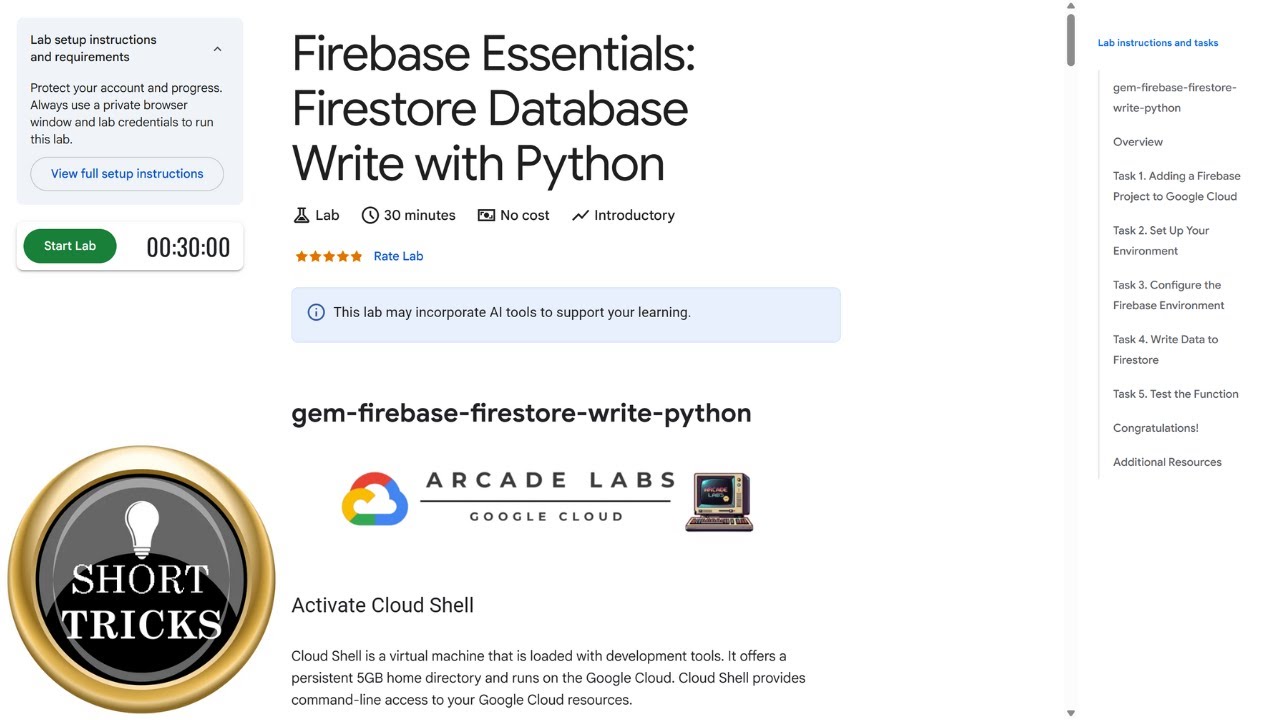 Firebase Essentials: Firestore Database Write with Python | #arcade | #qwiklabs | #solution