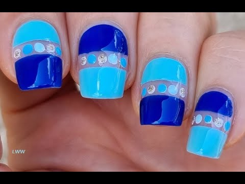 NEGATIVE SPACE NAIL ART In Blue! / Easy HOME MANICURE Using Regular NAIL POLISH
