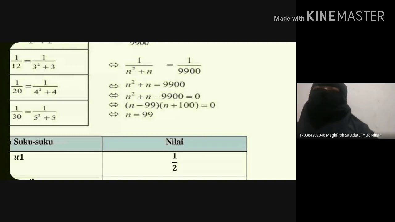 Micro teaching berbasis e-learning dengan aplikasi google meet materi Barisan pada tingkat SMA.