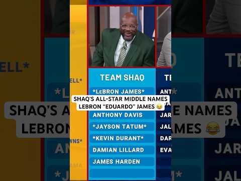 “LeBron Eduardo James” 🤣 Shaq was having fun with the names of his #NBAAllStar Draft picks 😆