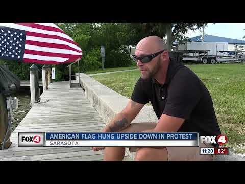 Veteran flies American flag upside down to signal distress for Florida waters