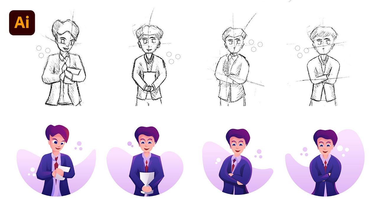 Vector Character | Businessman | Adobe Illustrator  | Speed art process