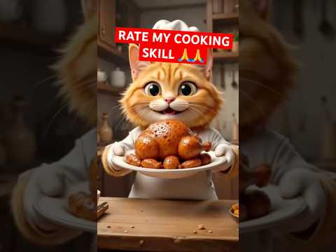 This cat cooks chicken better than you! #CookingCat #FunnyCatsWatch